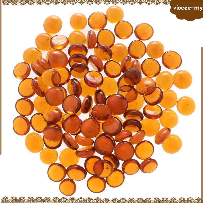 100Pcs Clear Marbles Pebbles Flat Bottom Round Top Features Decorative ...