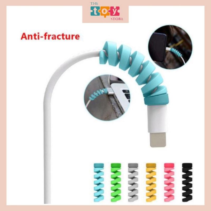 Protector Cable Universal Silicone Spiral USB Cable Protector Charge ...