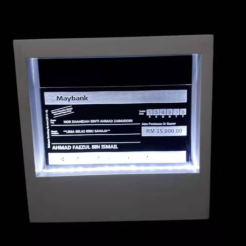 Mock Cheque with Frame LED Light (Boleh Recharge) | Shopee Malaysia
