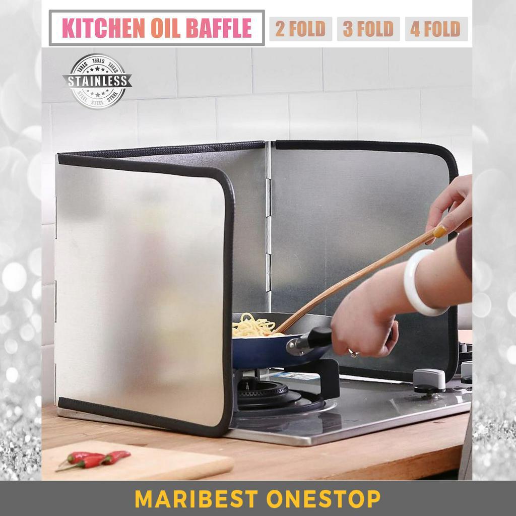 Folding Kitchen Stainless Steel Oil Baffle Foldable Kitchen Oil Splash ...