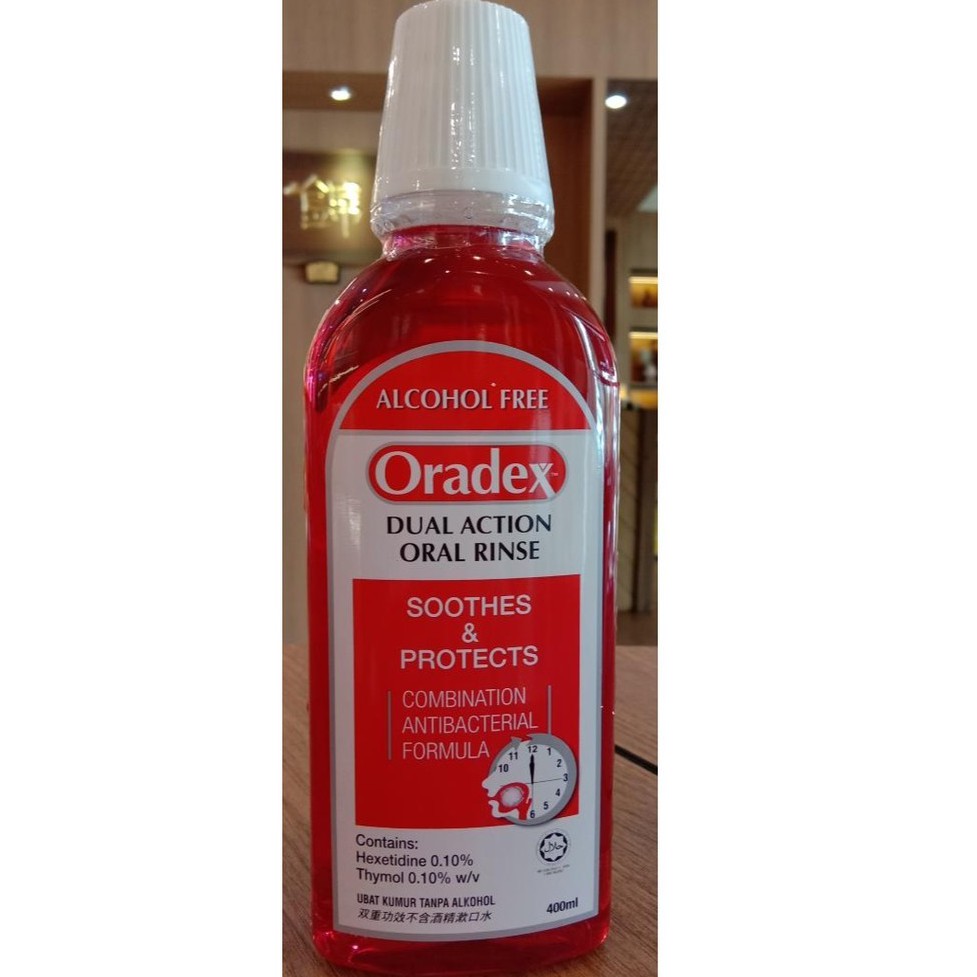 🔥HOT ITEM 🔥ORADEX DUAL ACTION ORAL RINSE (ALCOHOL FREE) 400ML EXP 12/ ...