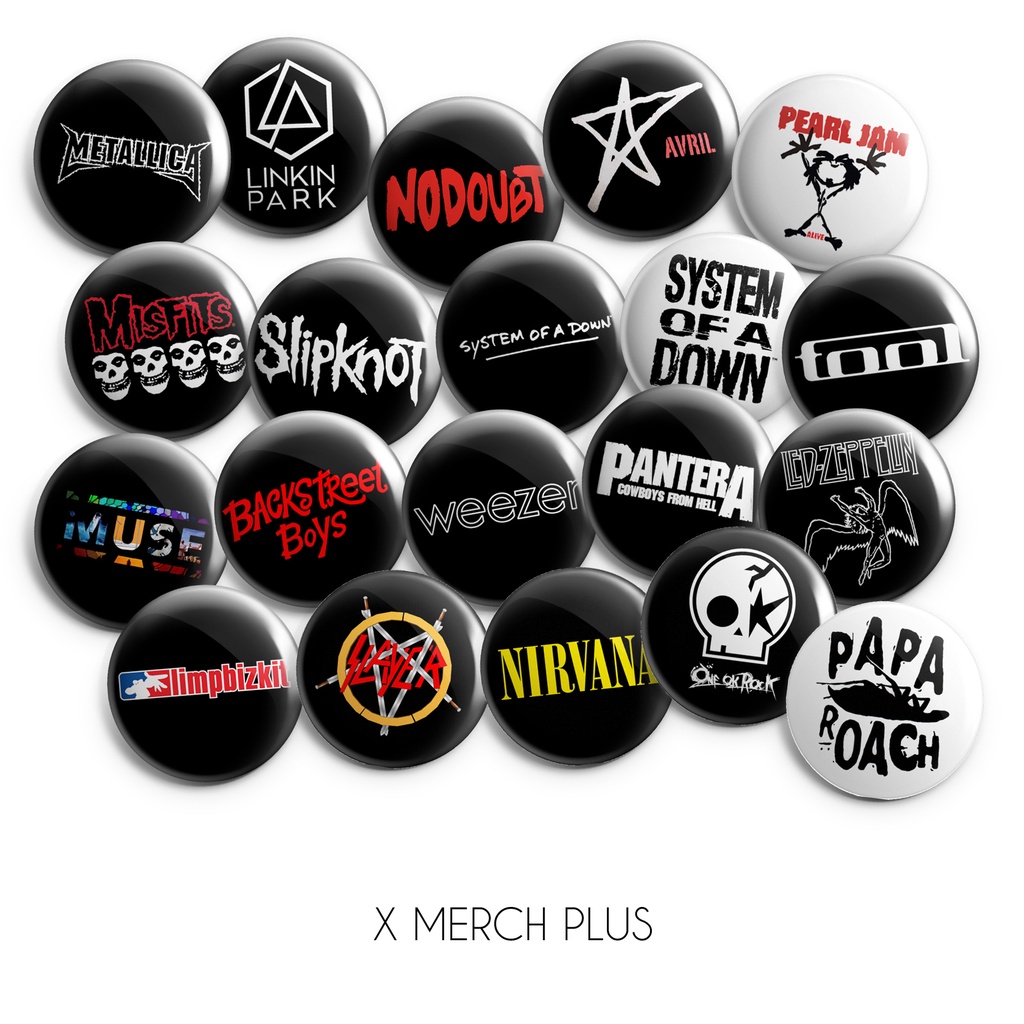 BAND Button Badge (Size 44MM) l Metallica l Papa Roach l Slipknot l ...