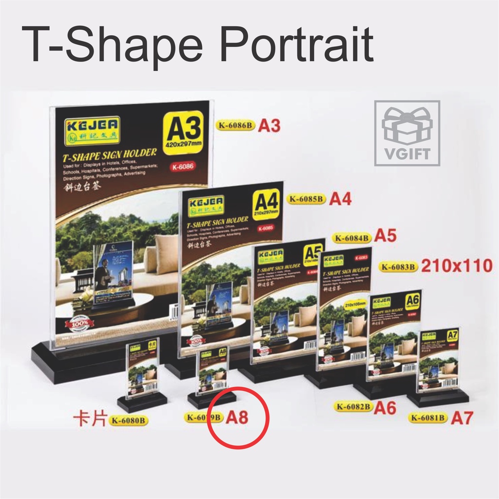A4 / A5 / A6 / A7 / IC / A8 (Slot In) K-6077 / K-6085 ... Acrylic T ...