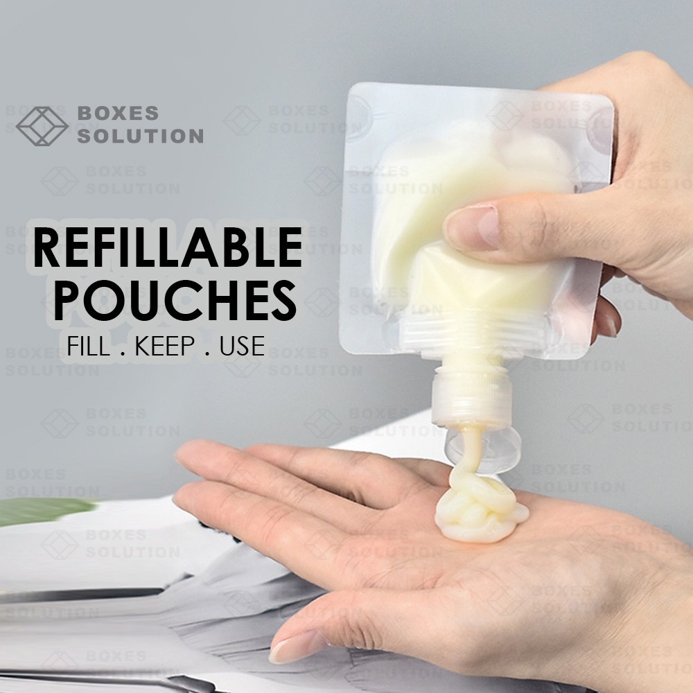 READY STOCK!!! Dispenser bag Portable travel lotion Refillable Pouches ...