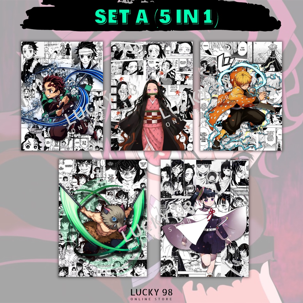 Demon Slayer Manga Wall Panel Collage Kit Anime Wall Collage Wallpaper ...