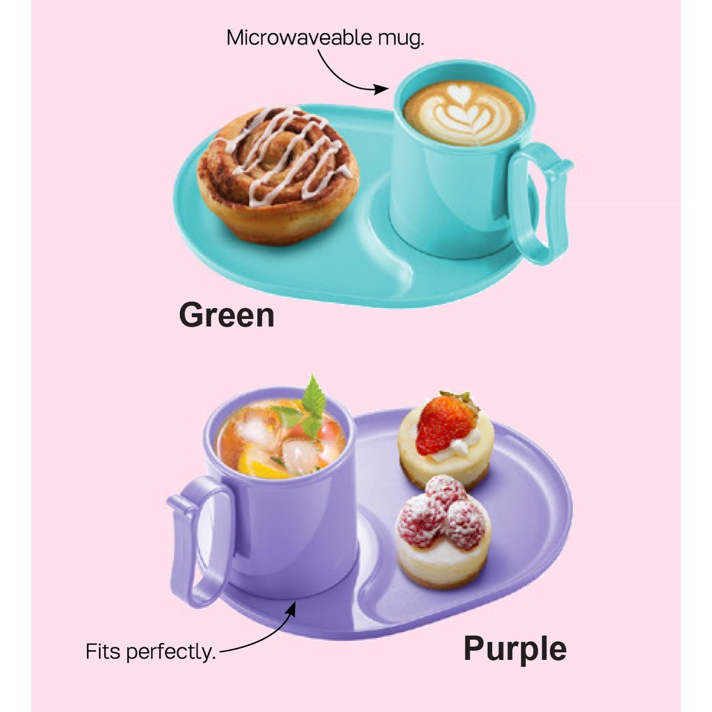 Tupperware Tea 4 Two Set (Plate & Mug 300ml) | Shopee Malaysia
