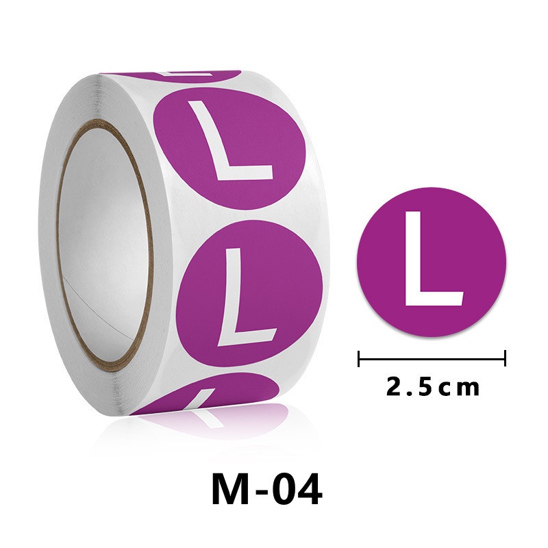 500pcs/roll Size Mark Sticker XS /S /M /L /XL /XXL Clothes Goods ...