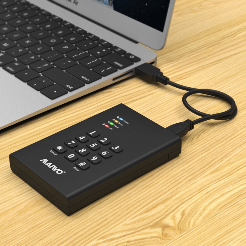 Keypad Encrypted Sata 2.5 Inch To Usb 3.0 Hard Drive Enclosure Black ...