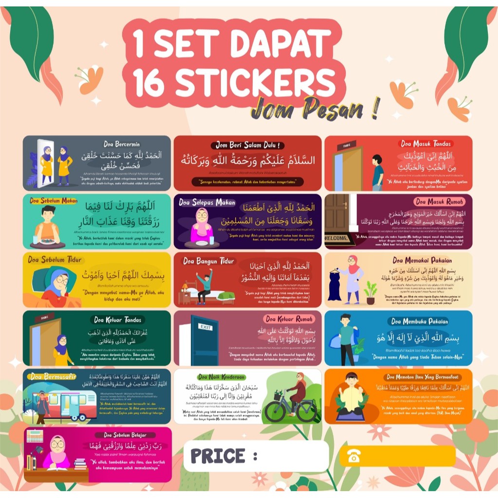 STICKER DOA HARIAN 16 KEPING | Shopee Malaysia