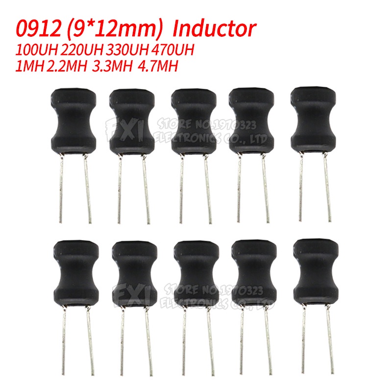10pcs Unshielded Wirewound DIP power Inductor 0912 (9*12mm) 100uH 220uH ...