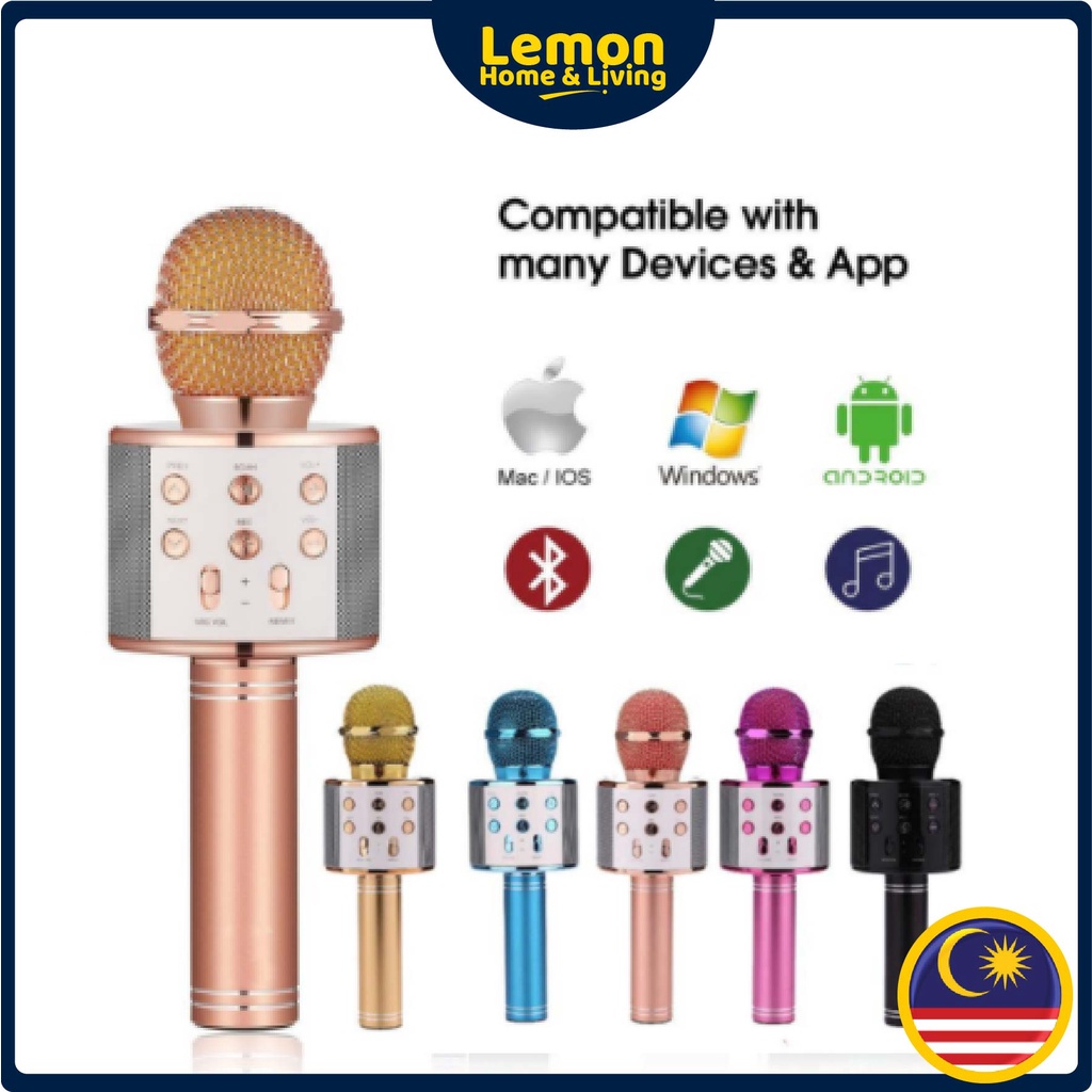 🍋 WS858 Wireless Karaoke Microphone | Portable Bluetooth KTV Singing Speaker | Perfect for Music ...