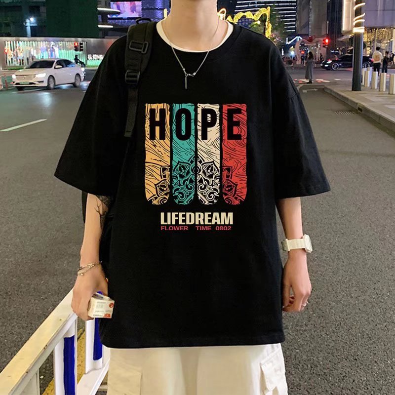 Men's T-shirt original simple fashion printing short-sleeved T-shirt ...