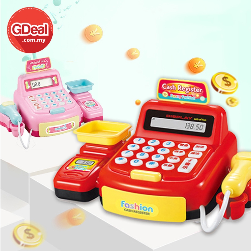 GDeal Pretend Cashier Toy Supermarket Cash Register Machine With Light ...