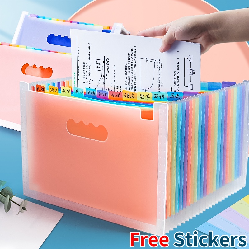 A4 Expanding File Folder, 25 Pockets Multicolor Desktop Organizer ...