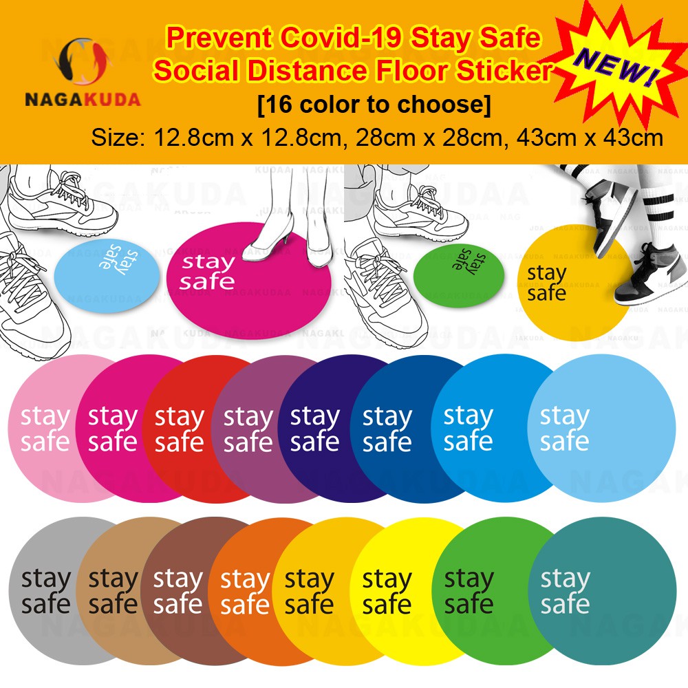 Stay Safe Social Distance Color Contrast Saturation Covid-19 Sticker ...