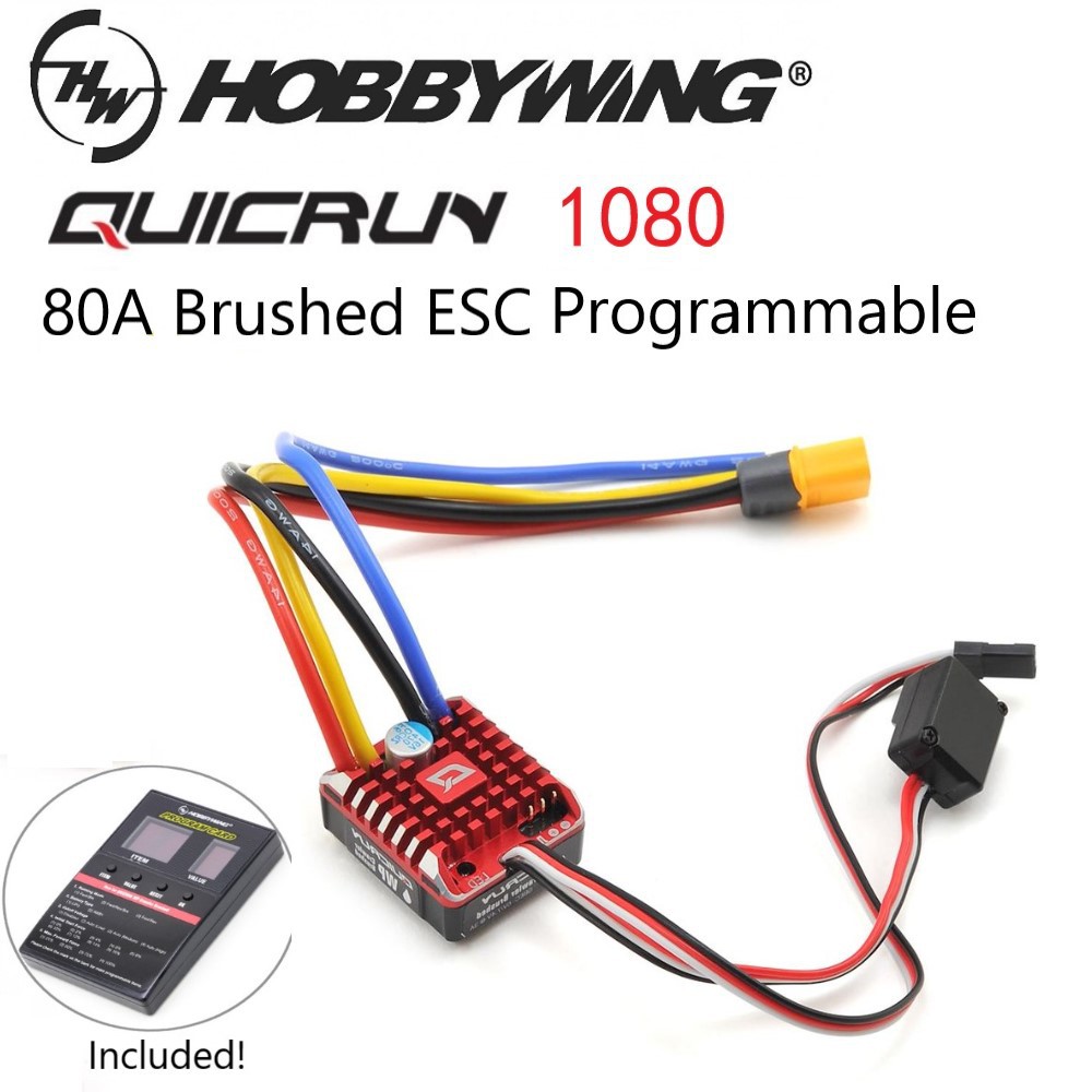 Hobbywing QuicRun 1080 ESC 1/10 1/8 Crawler Brushed WP 80A Electronic ...