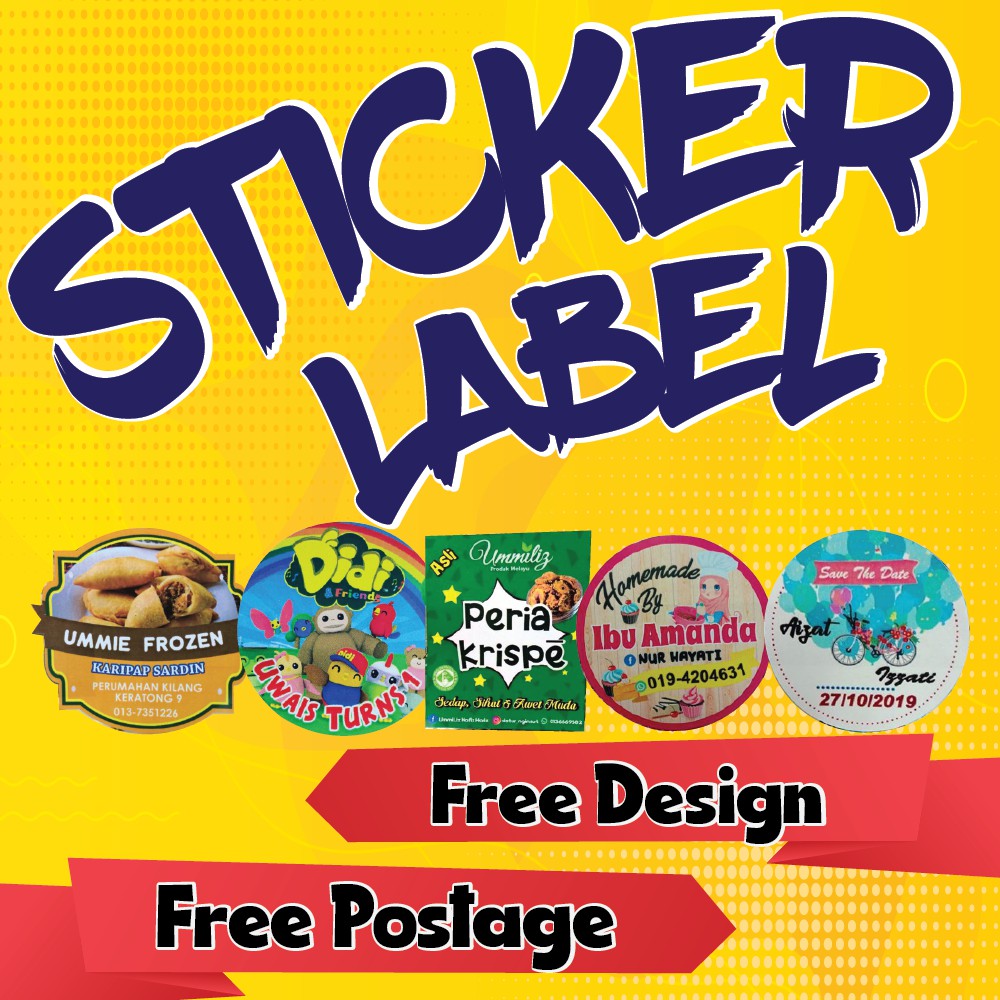 HARGA RUNTUH Sticker Label Produk Custom Made Murah Design Percuma ...