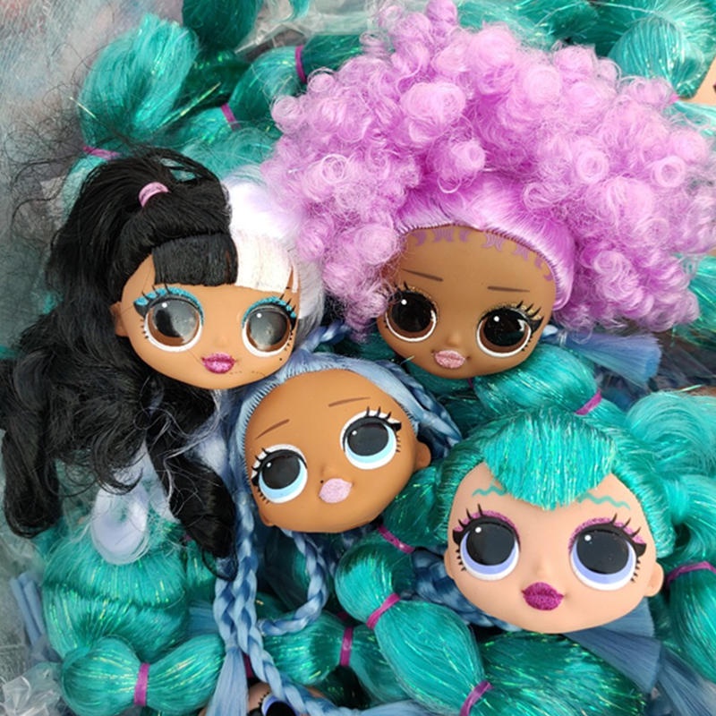 New Rainbow Heigh Doll's Head Green Double Braid Doll part Accessories ...