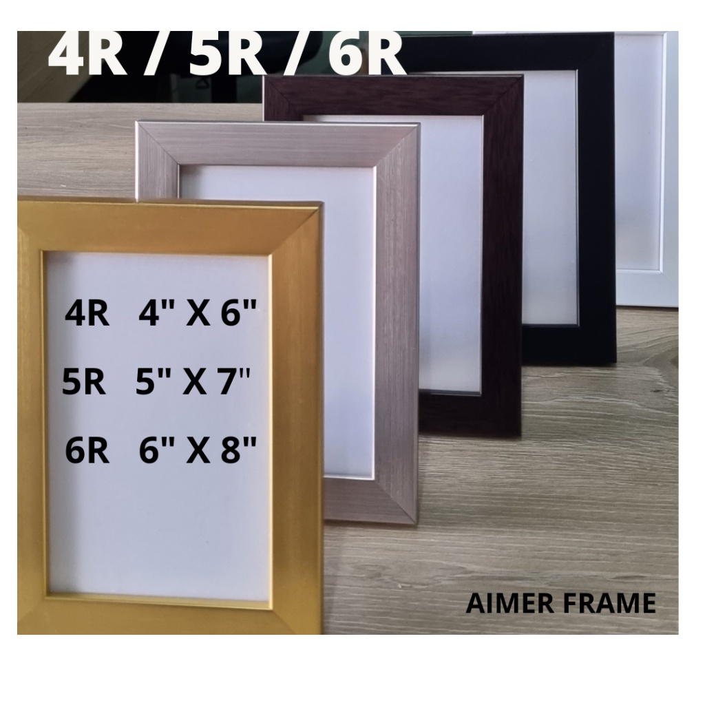 AIMER FRAME DESK SMALL PHOTO FRAME 4R 5R 6R SIZE GOLD / SILVER / WHITE / BLACK / DARK BROWN ...