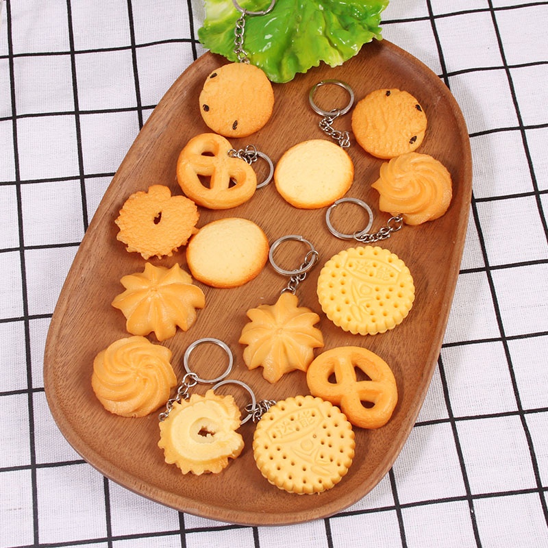 Simulation cookie keychain pendant cute creative food play key ring ...