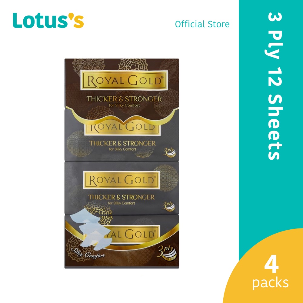 Royal Gold Luxurious Facial Tissue Thicker & Stronger 3 Ply (120 Sheets ...