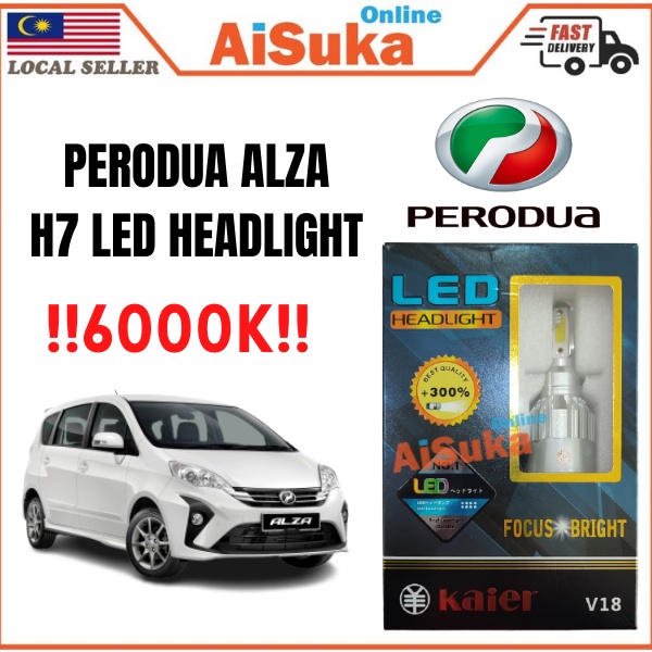 Perodua ALZA LED Headlight H7 Kaier 6000K WHITE Bright Putih Bulb Car ...