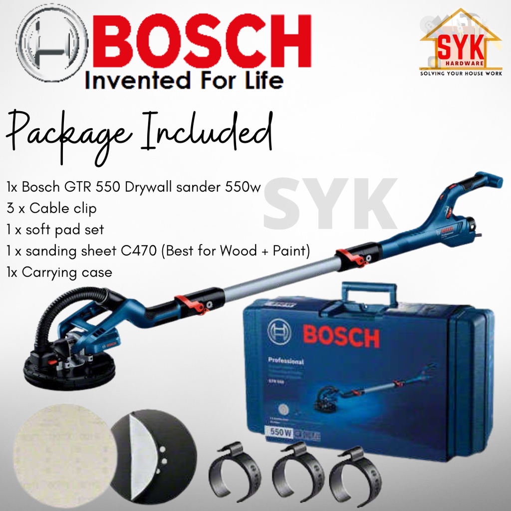 SYK Bosch GTR 550 Professional Drywall Sander Machine Polisher 215mm 9 ...