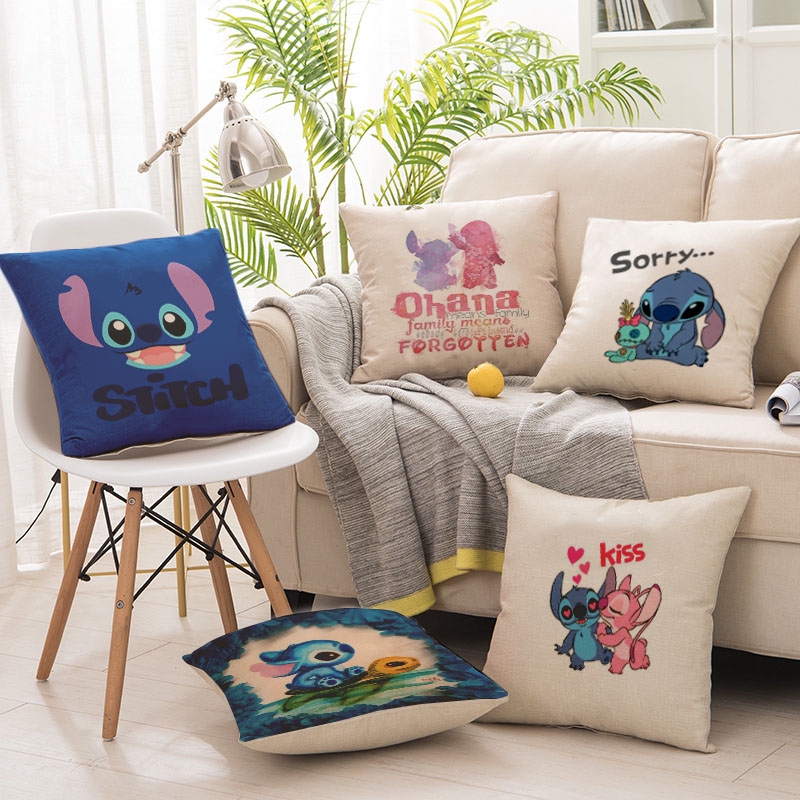 Anime Lilo & Stitch Linen Pillow Sofa Car Bed Sofa Cute Pillow Cushion ...