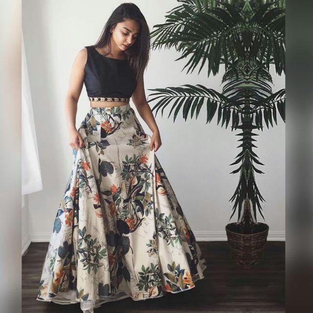 AFC Floral Modern Lengha Skirt and Top Indian Muslim Wear | Shopee Malaysia