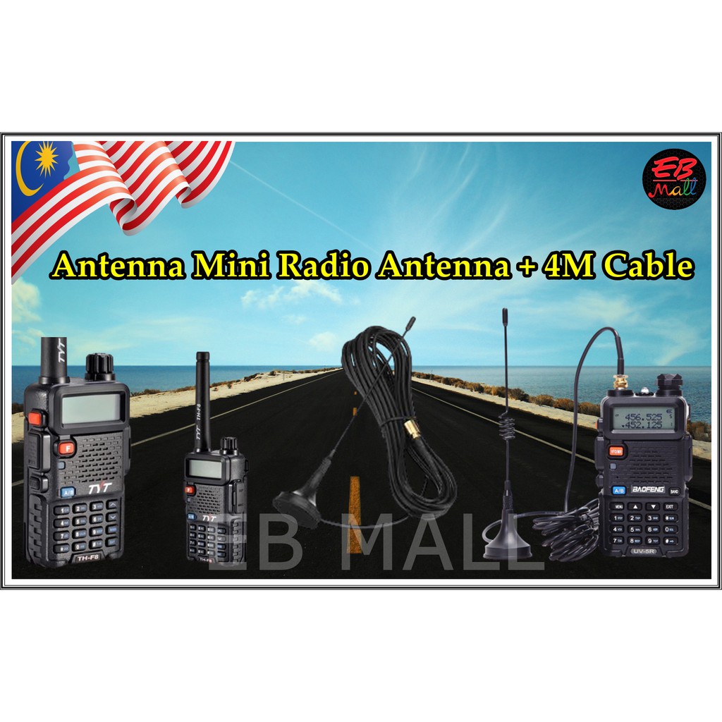 27MHz CB Radio Antenna Mag-1345 PL259 Connector With Magnet Base and 4 meters feeder Cable ...