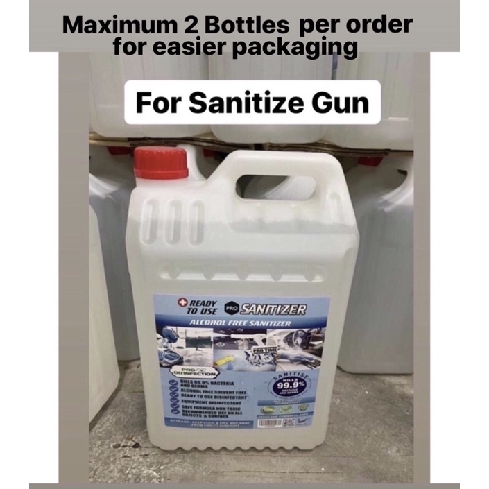 5L Pro Sanitizer Sanitizing Liquid NO ALCOHOL Sanitizer Liquid 5 Litre ...