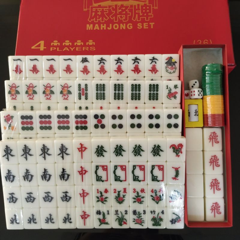 4persons Mahjong Set🔥READY STOCK🔥四人麻将🀄poker mahjong set 4 players 168 ...