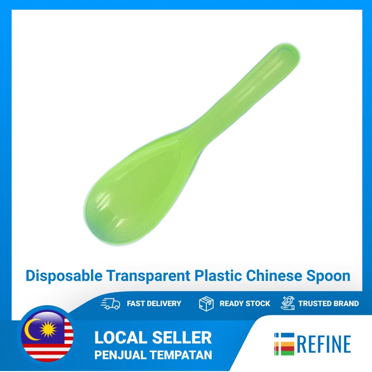 Disposable Transparent Plastic Chinese Spoon | Shopee Malaysia
