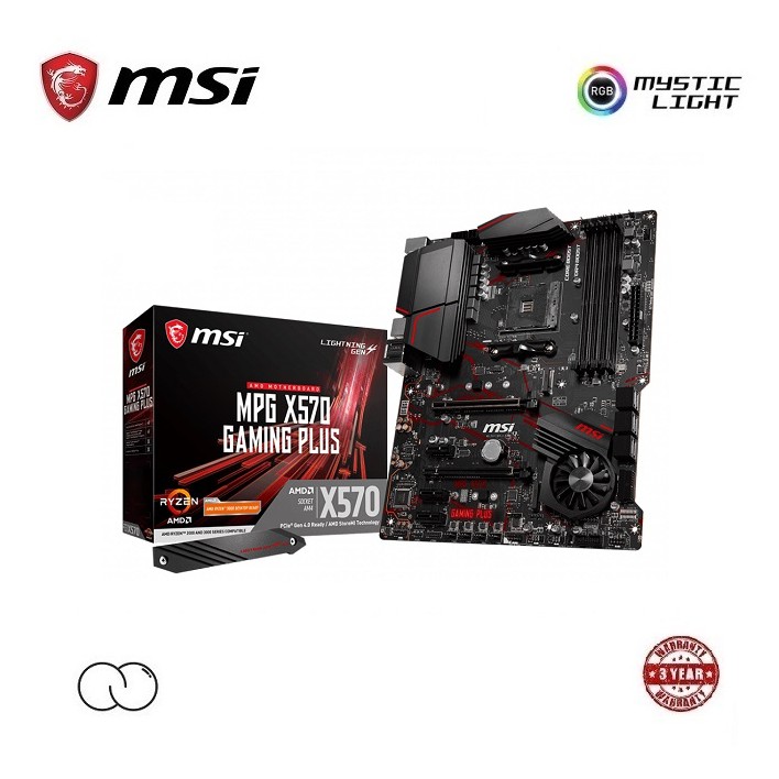 MSI AMD X570 ATX Motherboard / MPG X570 GAMING PLUS / Socket Ryzen AM4 ...