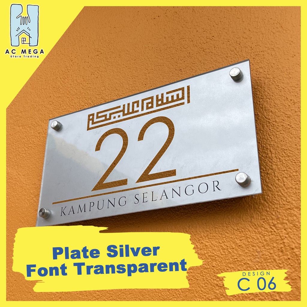 SILVER EDITION - House Number Exclusive | Number Rumah | sign plate ...