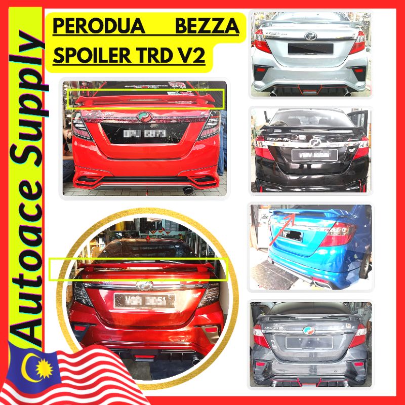 PERODUA BEZZA 2020/2021 SPOILER WITH PAINT OEM Emblem Logo Trd Bezza ...