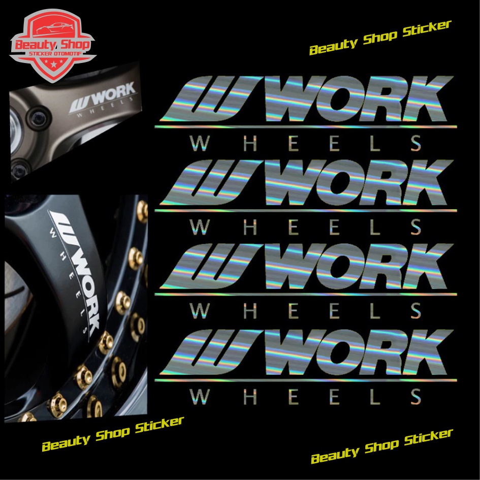 Car velk sticker racing work wheels cutting sticker rim work whells ...