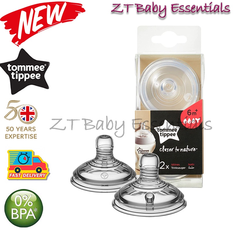 Tommee Tippee Closer to Nature Thick Flow Teat Twin Pack (2 pieces ...