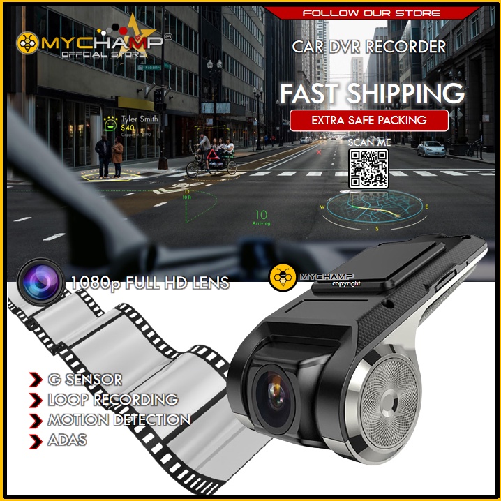 U2 Android Full HD 1080P Car DVR Camera Recorder for Android Player ...