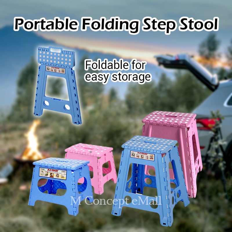 M Concept Bangku Lipat Mudah Alih Plastik Portable Folding Step Stool ...