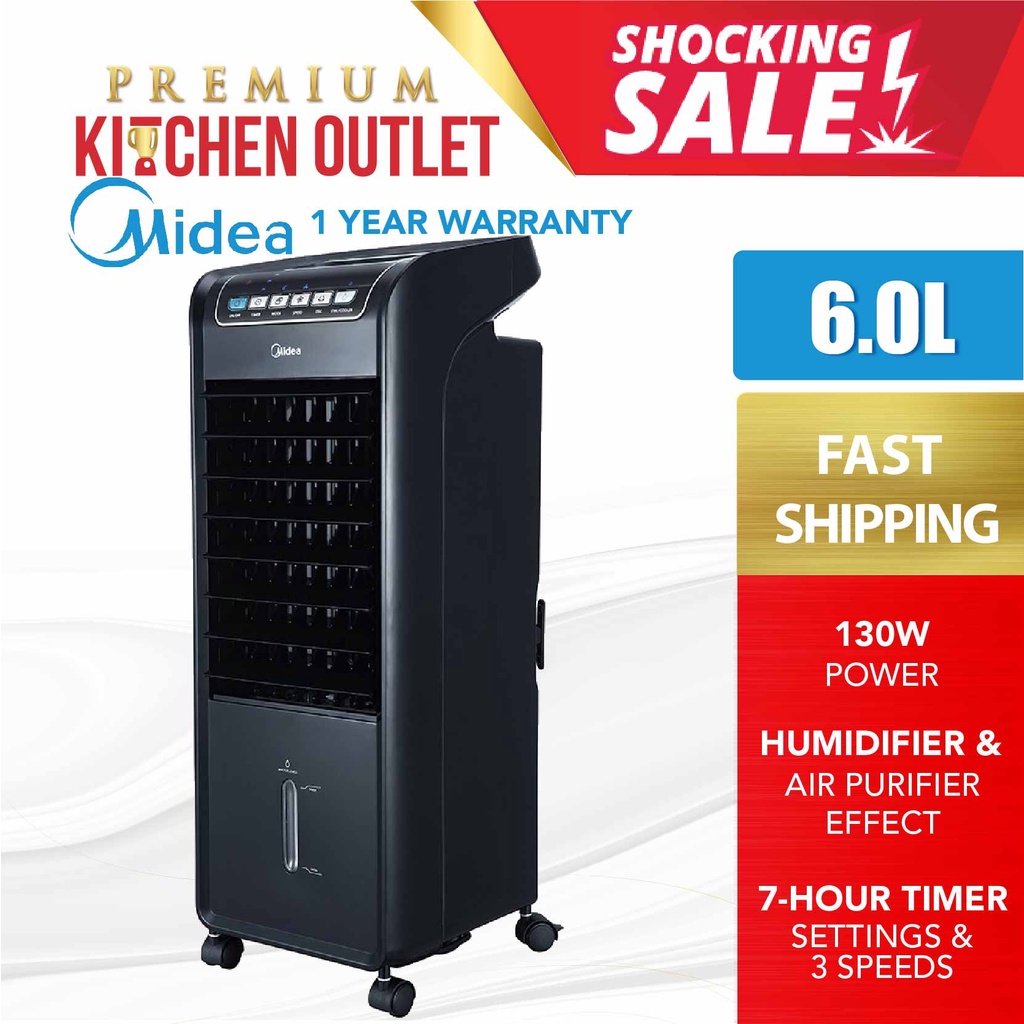 Midea 6.0L Air Cooler MAC-106A-BK | 7.0L Slim Tower Air Cooler MAC ...