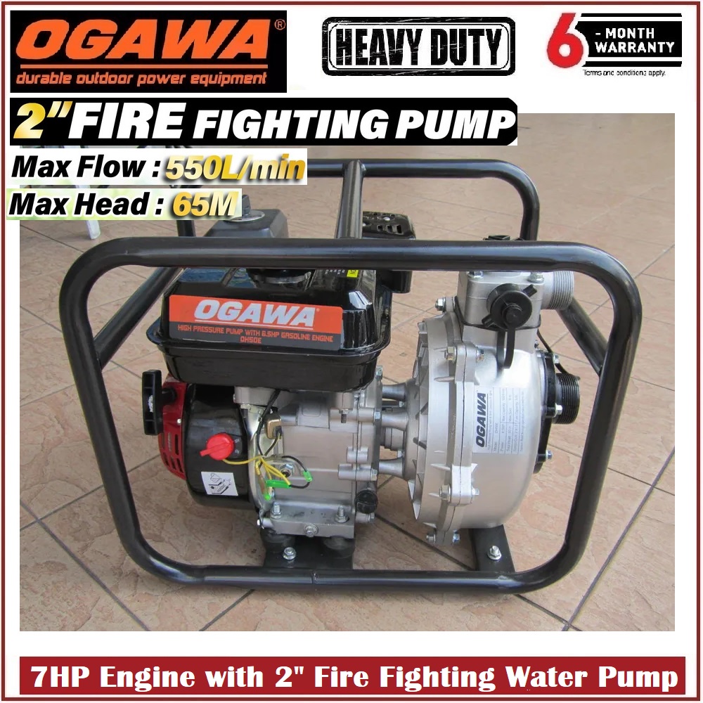 Ogawa 7HP Gasoline Engine with 2" High Pressure Fire Fighting Water ...