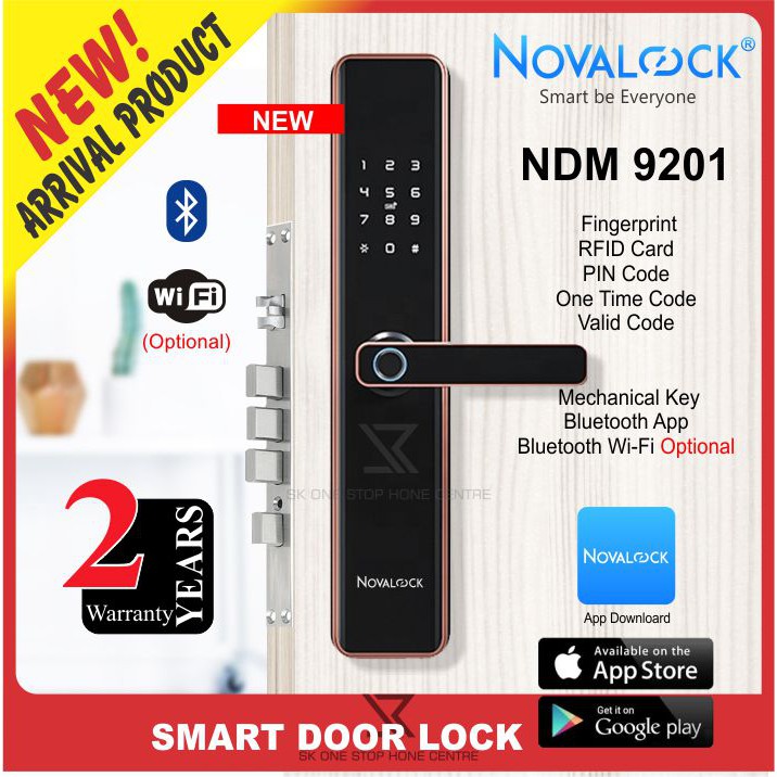 Novalock NDM 9201 Bluetooth APP SMART Fingerprint DIGITAL DOOR LOCK ...