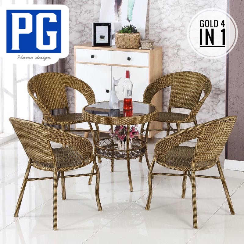 PG HOME:-Outdoor Furniture Garden Set 4 Chairs + 1 Table Kitchen Dining ...