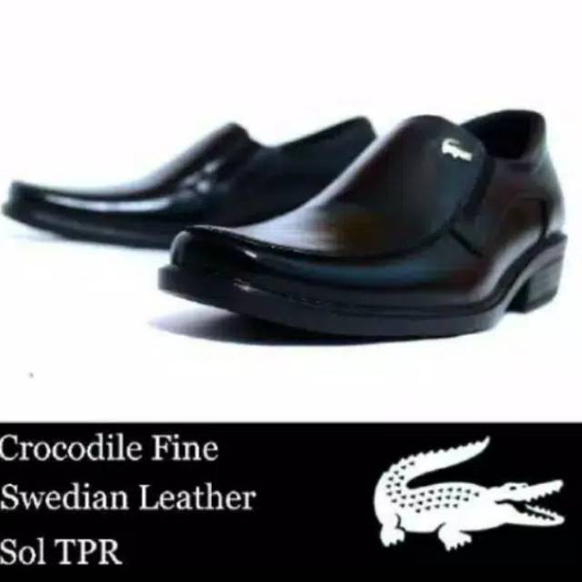 Crocodile Shoes PANTOFEL STEVEN Black Color Skin Work Office Men ...