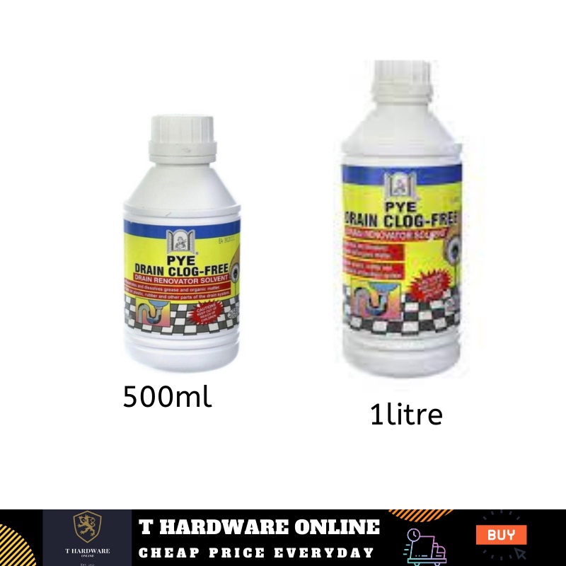 500ml / 1Litre PYE Drain Clog Free Drain Renovator Solvent | Shopee ...