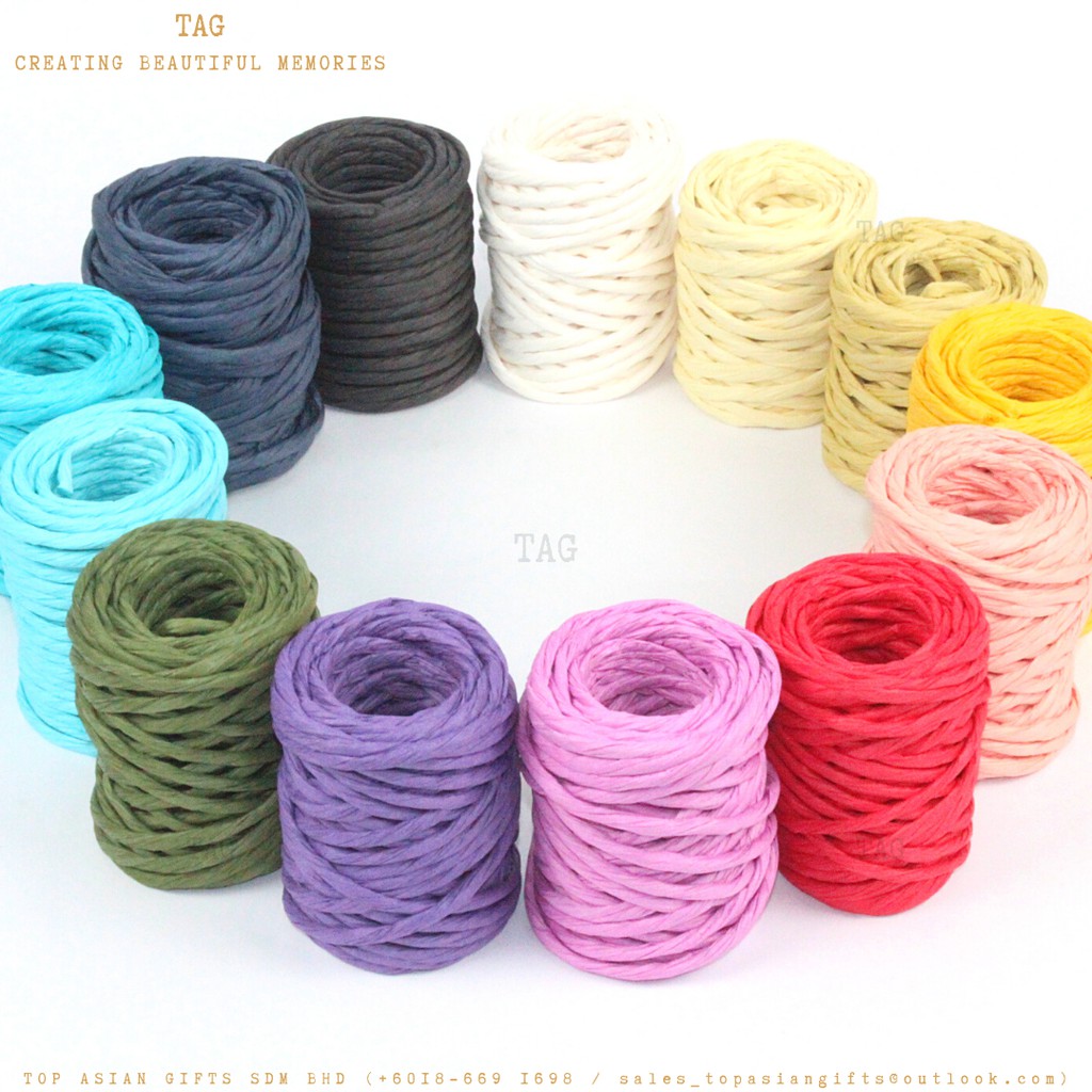 13Mtr +/-4mm Twisted Wedding Craft Decor DIY Flower Colour Paper Ribbon ...