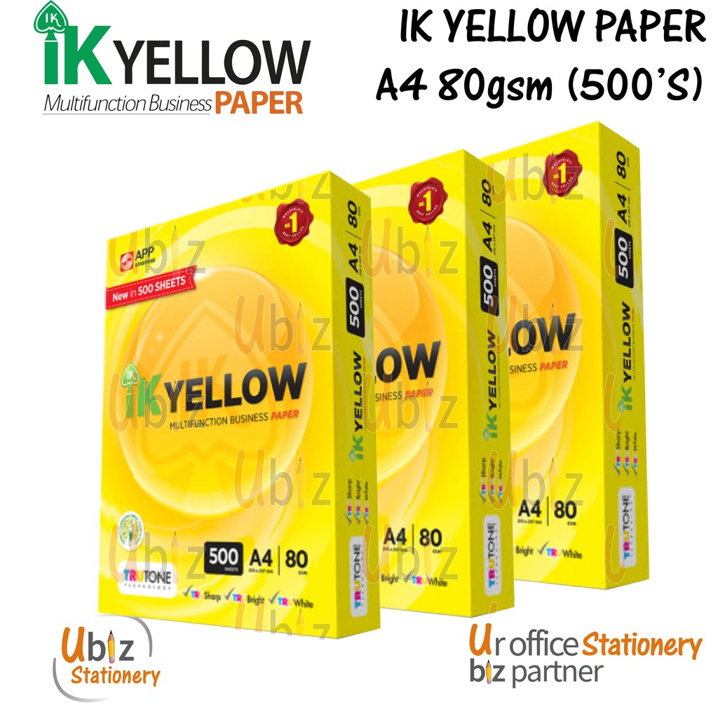 IK Yellow A4 Paper 80gsm 500 sheets | Shopee Malaysia