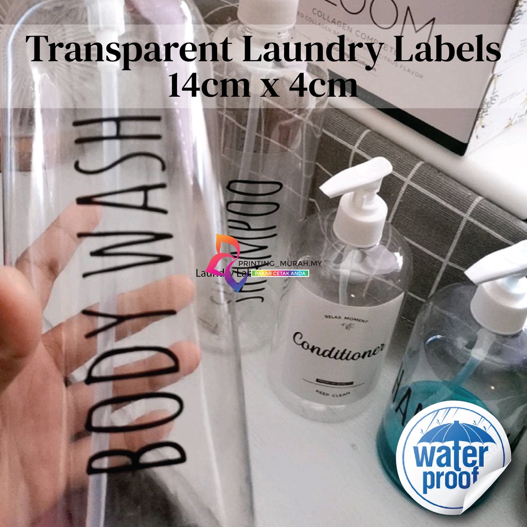 Transparent Laundry Label | Ready Stock / Custom List | Waterproof ...