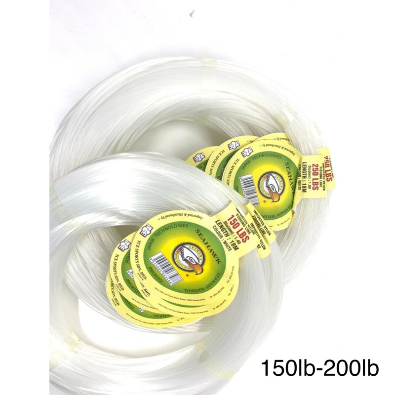 Seahawk 150lb-200lb Tali Tangsi Padu Imported Nylon Fishing Line (18 ...